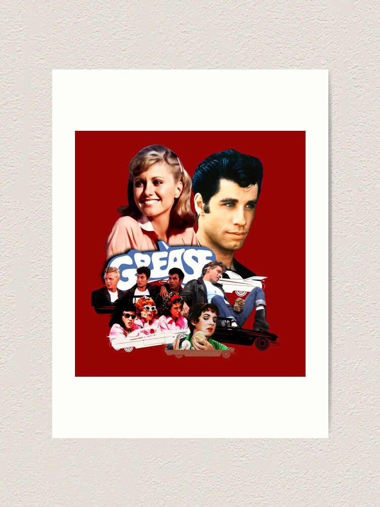 "Grease Movie Collage - Olivia Newton-John - John Travolta" Art Print ...