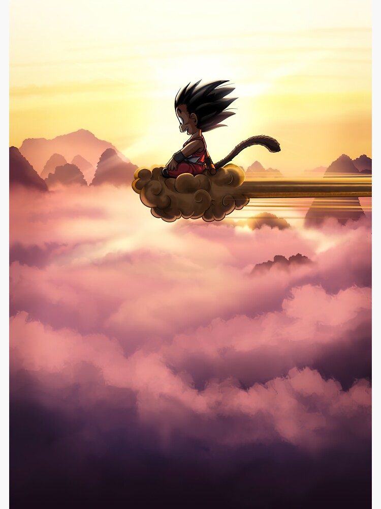 "Goku Flying on Nimbus" Sticker for Sale by DanielNowicki | Redbubble