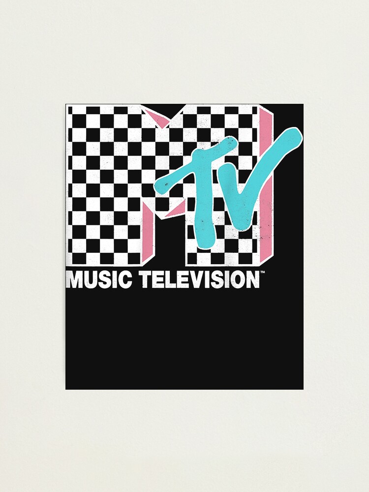 "Mtv neon distressed checkered logo" Photographic Print for Sale by ...