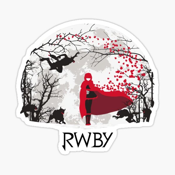 "RWBY Ruby Rose Starry Crescent Sky Ruby Rose" Sticker for Sale by ...