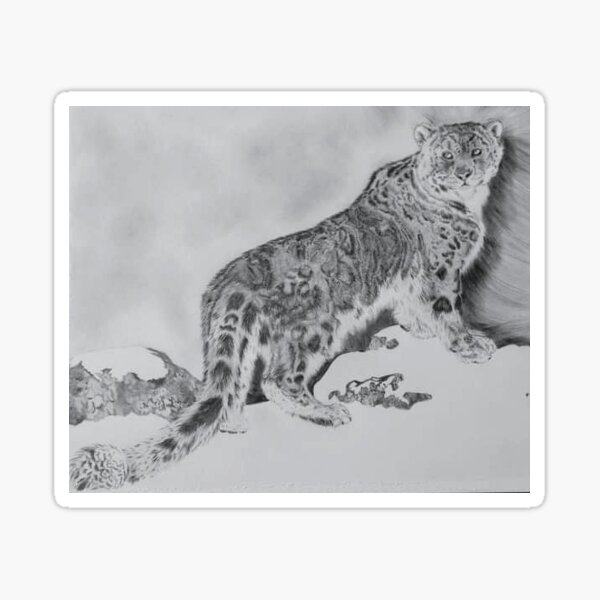 "The Snow Leopard " Sticker for Sale by Maryanne60 | Redbubble