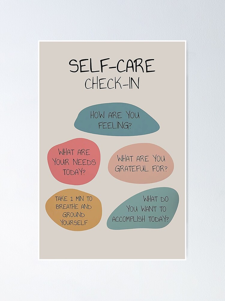 "Self-care checkin " Poster for Sale by sellexxf69 | Redbubble