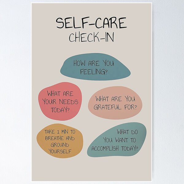 "Self-care checkin " Poster for Sale by sellexxf69 | Redbubble