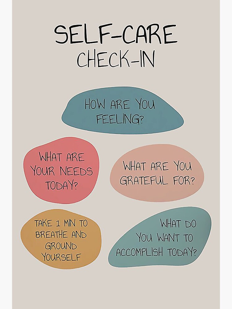 "Self-care checkin " Sticker for Sale by sellexxf69 | Redbubble