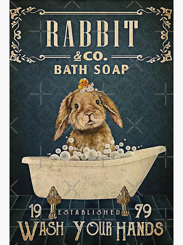 "Rabbit Bath Soap wash your hands" Sticker for Sale by Alexanderhishop ...