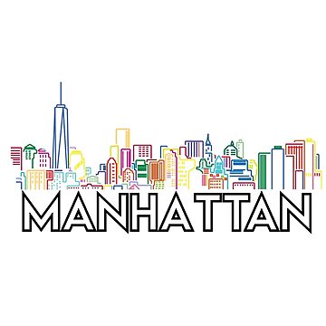 "Manhattan Skyline" Sticker for Sale by fantedesign | Redbubble