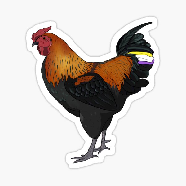 "Nonbinary Pride: Floki the Rooster" Sticker for Sale by Kaninchenfront ...