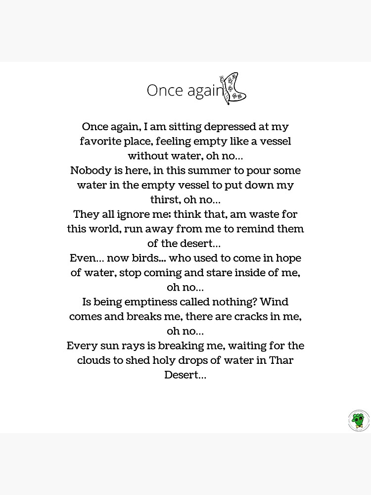 "Once again poem" Poster for Sale by Chanchalwriter | Redbubble