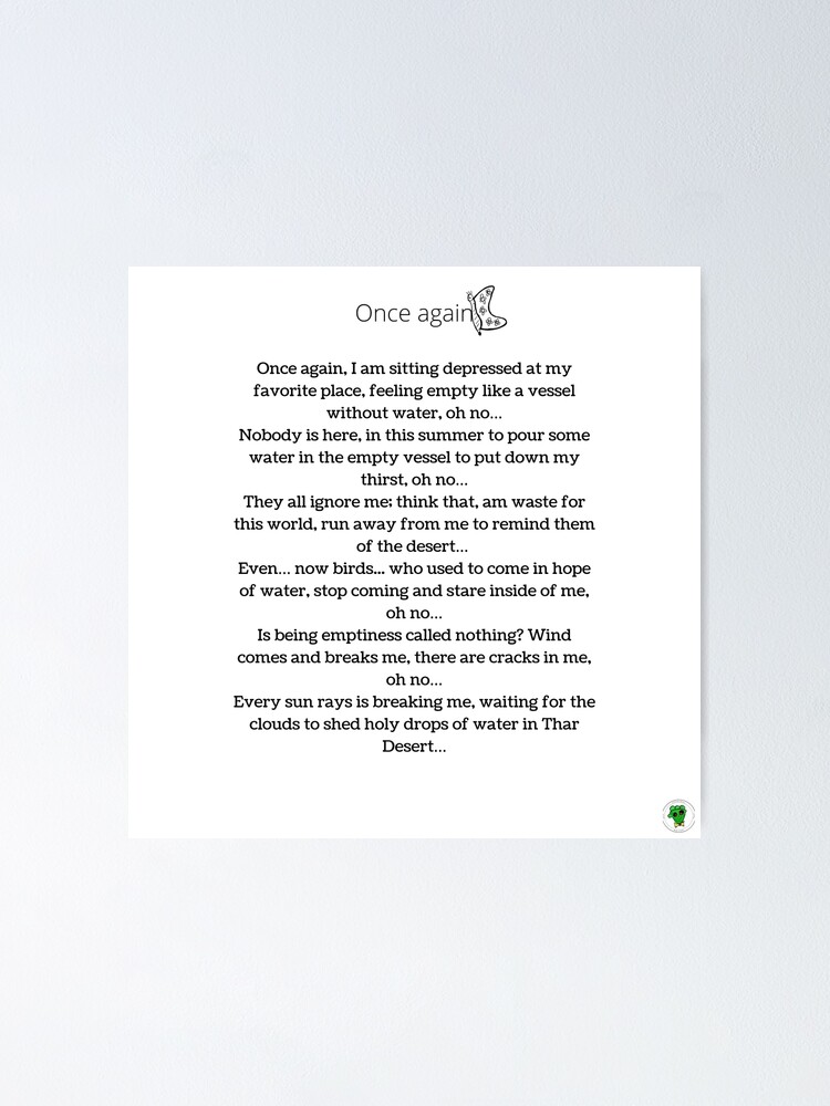 "Once again poem" Poster for Sale by Chanchalwriter | Redbubble