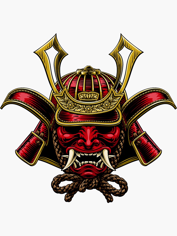 "Samurai mask" Sticker for Sale by Disturbed-Mind | Redbubble