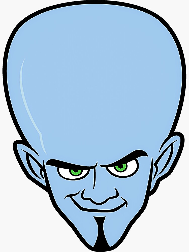 "Megamind Head Cutout" Sticker for Sale by Dennaorn | Redbubble