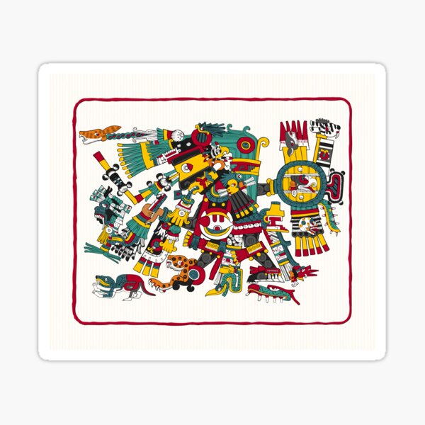 "Tezcatlipoca Day Signs- Aztec Borgia Mousepad" Sticker for Sale by ...