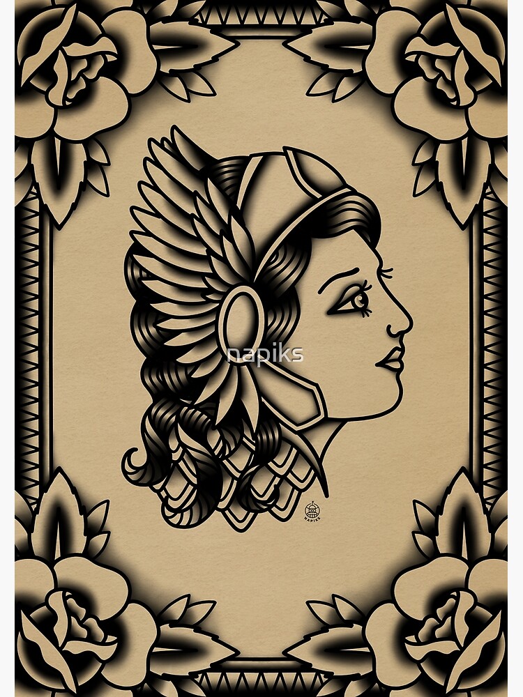 "Traditional Valkyrie Tattoo " Poster for Sale by napiks | Redbubble