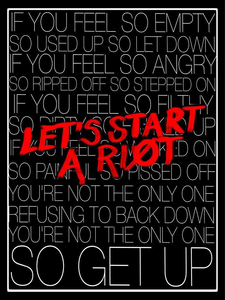 "Let's Start A Riot!" Sticker for Sale by Punk-A-Mon | Redbubble
