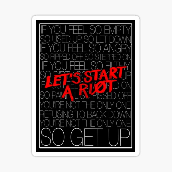 "Let's Start A Riot!" Sticker for Sale by Punk-A-Mon | Redbubble