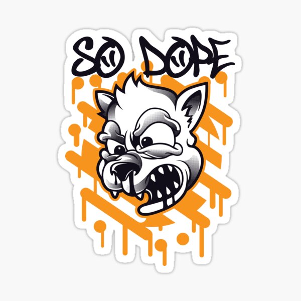"So Dope - Angry Stoner dog on Weed Marijuana" Sticker for Sale by ...