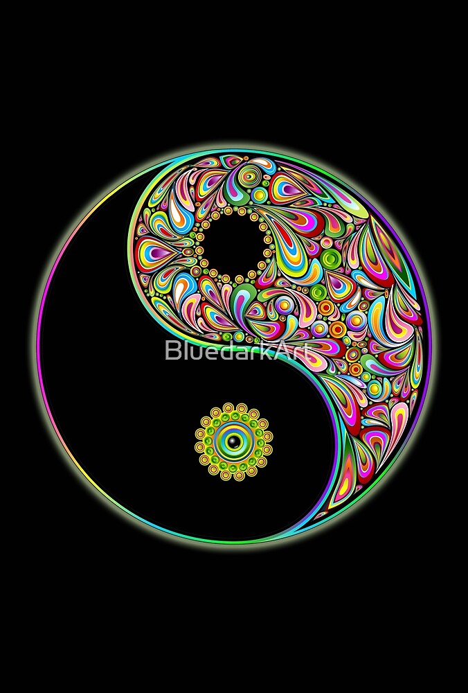 "Yin Yang Symbol Psychedelic Art Design" by BluedarkArt | Redbubble