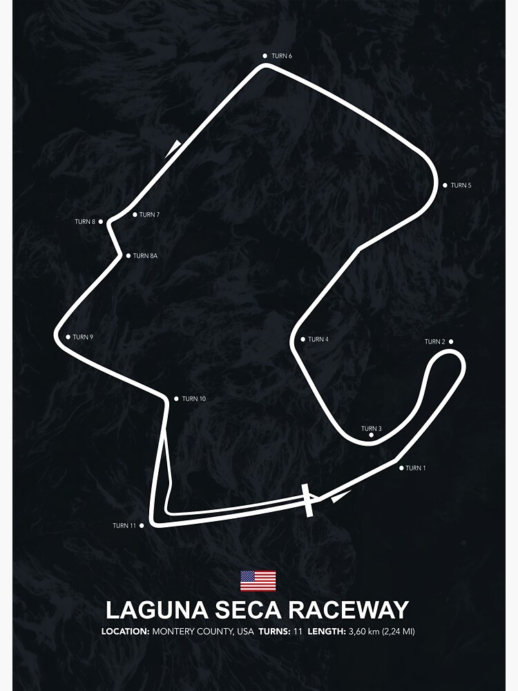 "Laguna Seca Raceway" Sticker for Sale by NiceArttoFine | Redbubble
