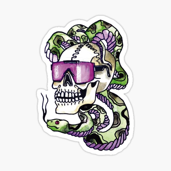 "pit viper skull" Sticker for Sale by spitbone | Redbubble
