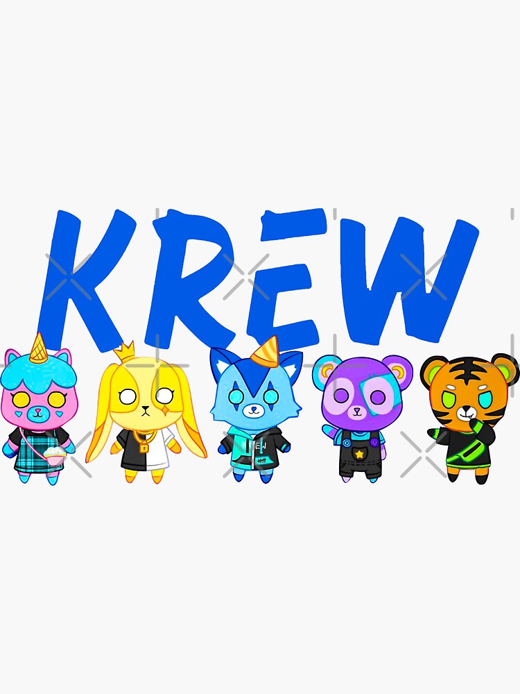 "Typography Krew-Art Chibi Characters" Sticker for Sale by ...