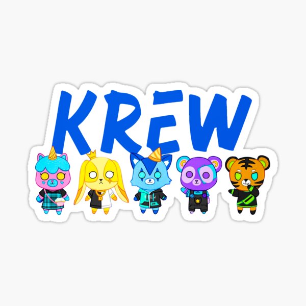 "Typography Krew-Art Chibi Characters" Sticker for Sale by ...