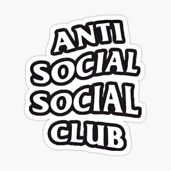 "Anti social social club" Sticker for Sale by OuranosTheKa-Mi | Redbubble