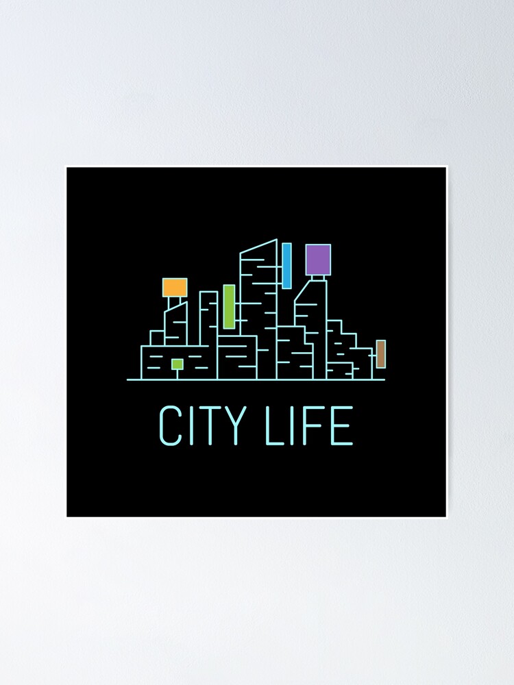 "City Life Line Art Billboards" Poster for Sale by Teenker | Redbubble