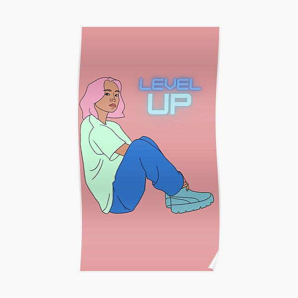 "Level Up" Poster for Sale by Herrasketches | Redbubble