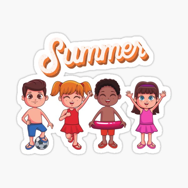 "Summer happy kids" Sticker for Sale by SweetKidsDesign | Redbubble