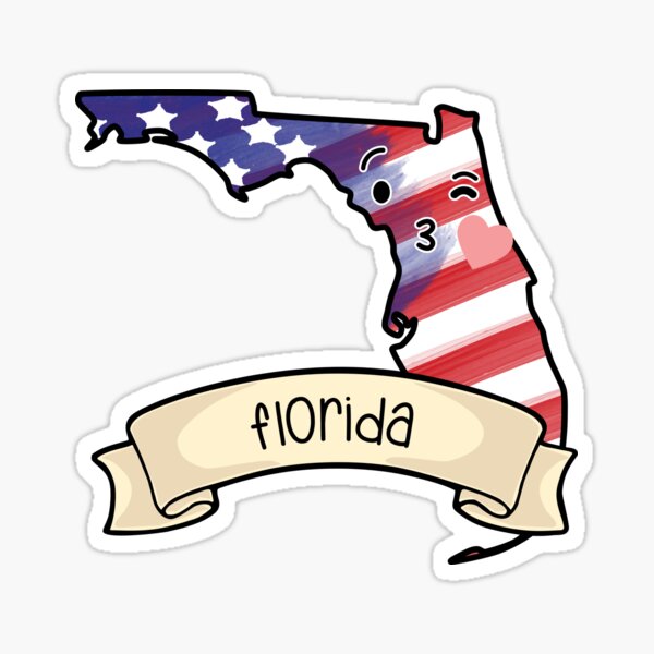 "Map of Florida" Sticker for Sale by WordsMaps | Redbubble