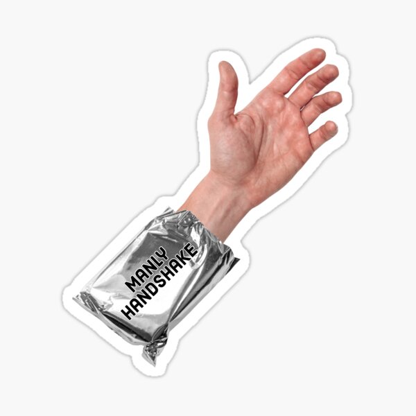 "Manly handshake meme tshirt" Sticker for Sale by thepillowfort | Redbubble