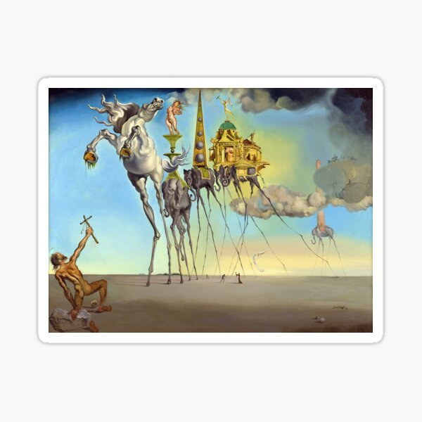 "The Temptation of St Anthony, Dali (HQ)" Sticker for Sale by TigerLab ...