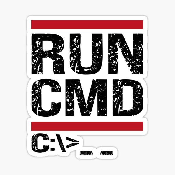 "Run CMD C:\>_" Sticker for Sale by skolldz | Redbubble