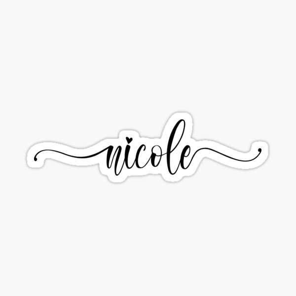 "Nicole Calligraphy Name Black" Sticker for Sale by Yellowbubbless ...