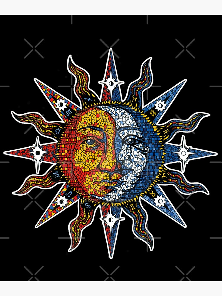 "Celestial Mosaic Sun And Moon Drawstring" Poster for Sale by AYAZOU ...