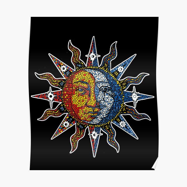 "Celestial Mosaic Sun And Moon Drawstring" Poster for Sale by AYAZOU ...