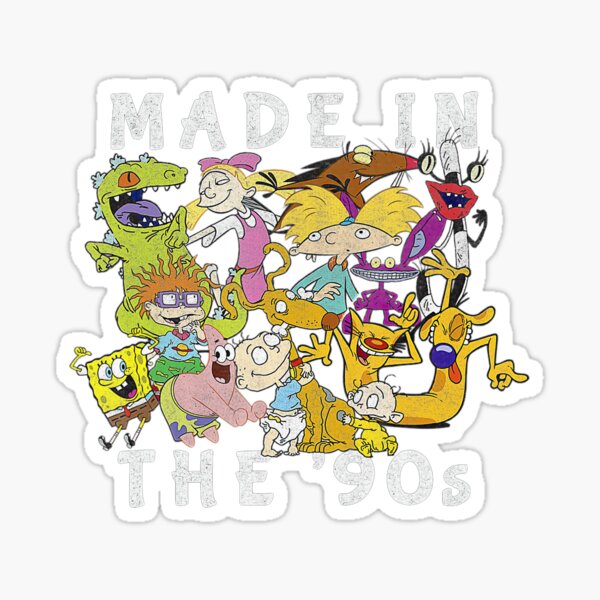 "Nickelodeon Group Shot All Retro 90s Characters " Sticker for Sale by ...