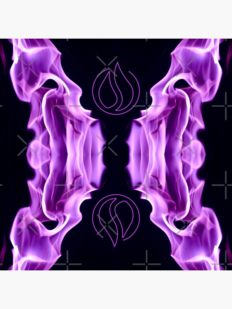 "Lilac color fire flame seamless pattern on black background." Sticker ...