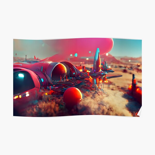 "Purple space station | Inspired by Beeple | AI generated" Poster for ...