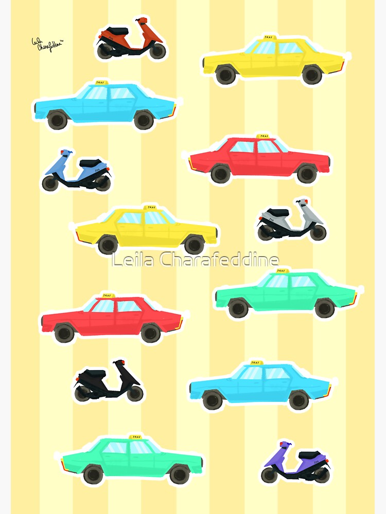 "Lebanese Taxis and Motorcycles of Beirut" Sticker for Sale by ...