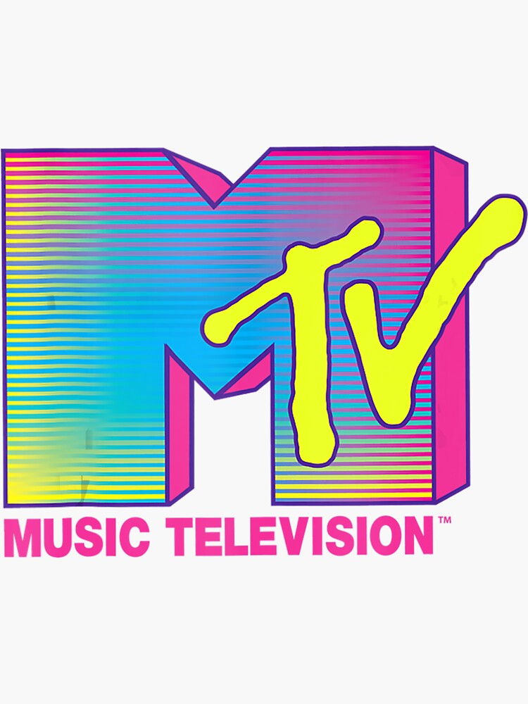 "MTV Logo Fluorescent Colors" Sticker for Sale by nauticalradar57 ...