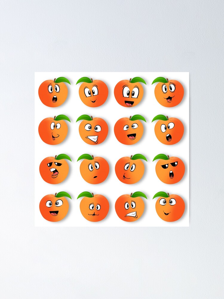 "Cute Peach expressions" Poster for Sale by TipTopTapo | Redbubble