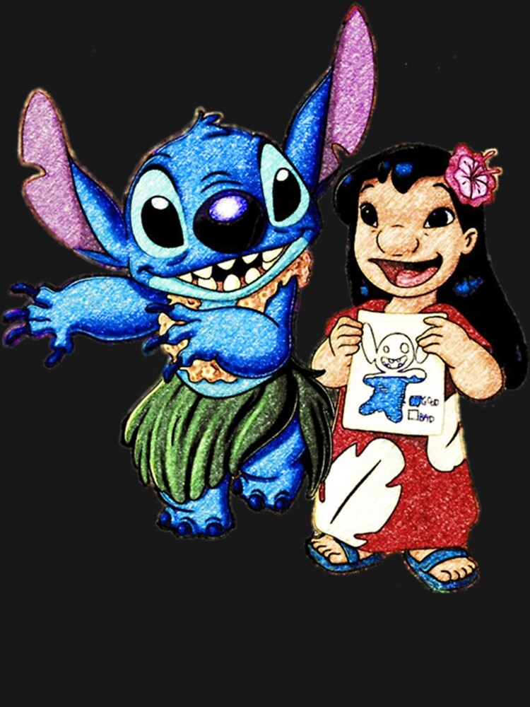Lámina fotográfica «Lilo & Dibujo de Stitch Hula Fan Art Essentia» de ...