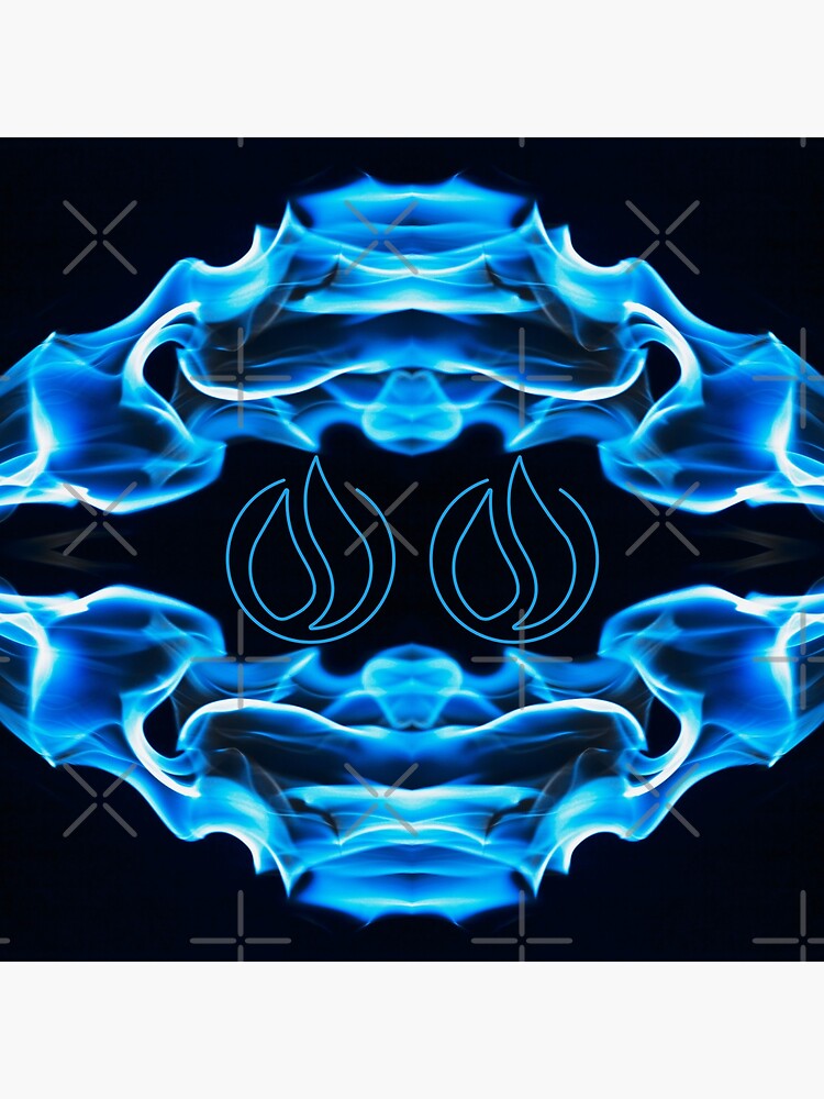 "Seamless pattern chain of fire flames of blue color on black ...