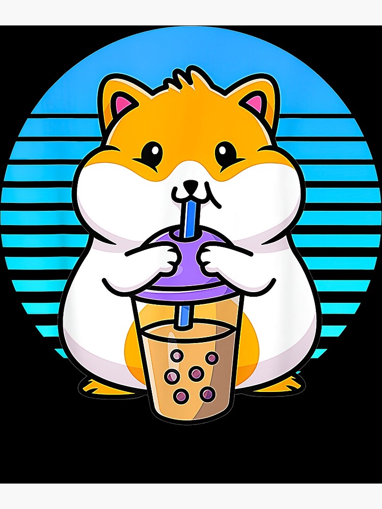 "Kawaii Cute Boba Hamster aro Bubble Pearl Milk ea " Poster for Sale by ...