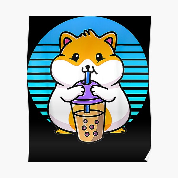"Kawaii Cute Boba Hamster aro Bubble Pearl Milk ea " Poster for Sale by ...
