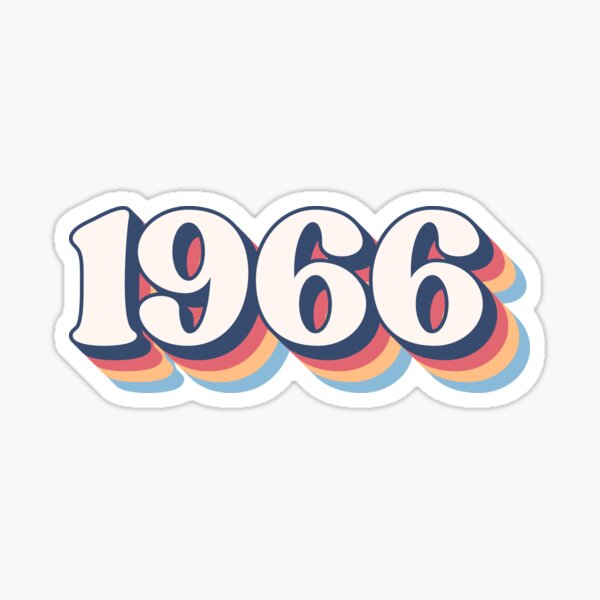 "1966 Year Retro Vintage Rainbow" Sticker for Sale by HanakiArt | Redbubble