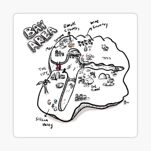 "Bay Area " Sticker for Sale by Mrwudraws | Redbubble