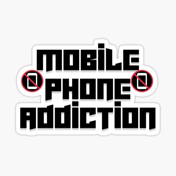"phone addiction ⭐️⭐️⭐️" Sticker for Sale by marjisskom | Redbubble