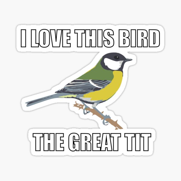 "I Love Great Tit Bird Meme" Sticker for Sale by MossOfTheForest ...